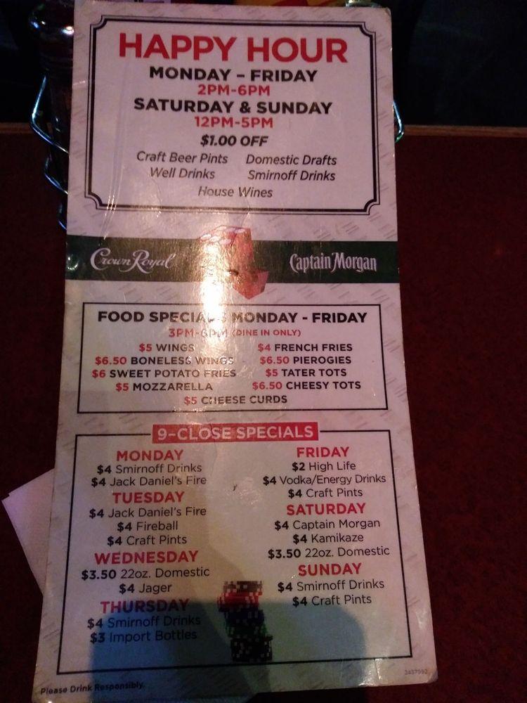 Menu at Lucky Lou's pub & bar, Mesa