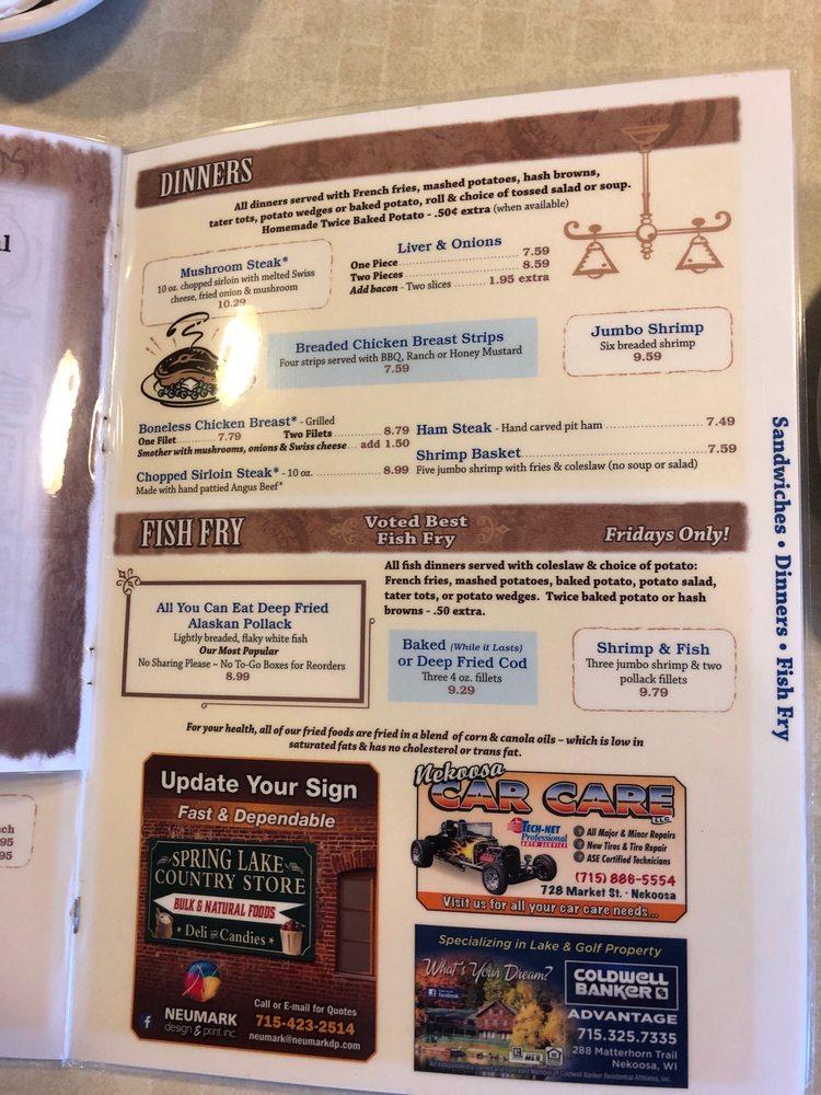 Menu at Misty's Menu restaurant, Wisconsin Rapids