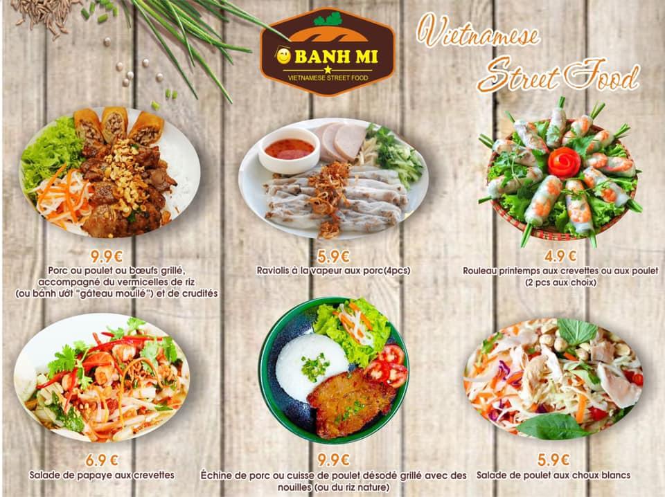 Menu at Ô Banh Mi restaurant, Paris