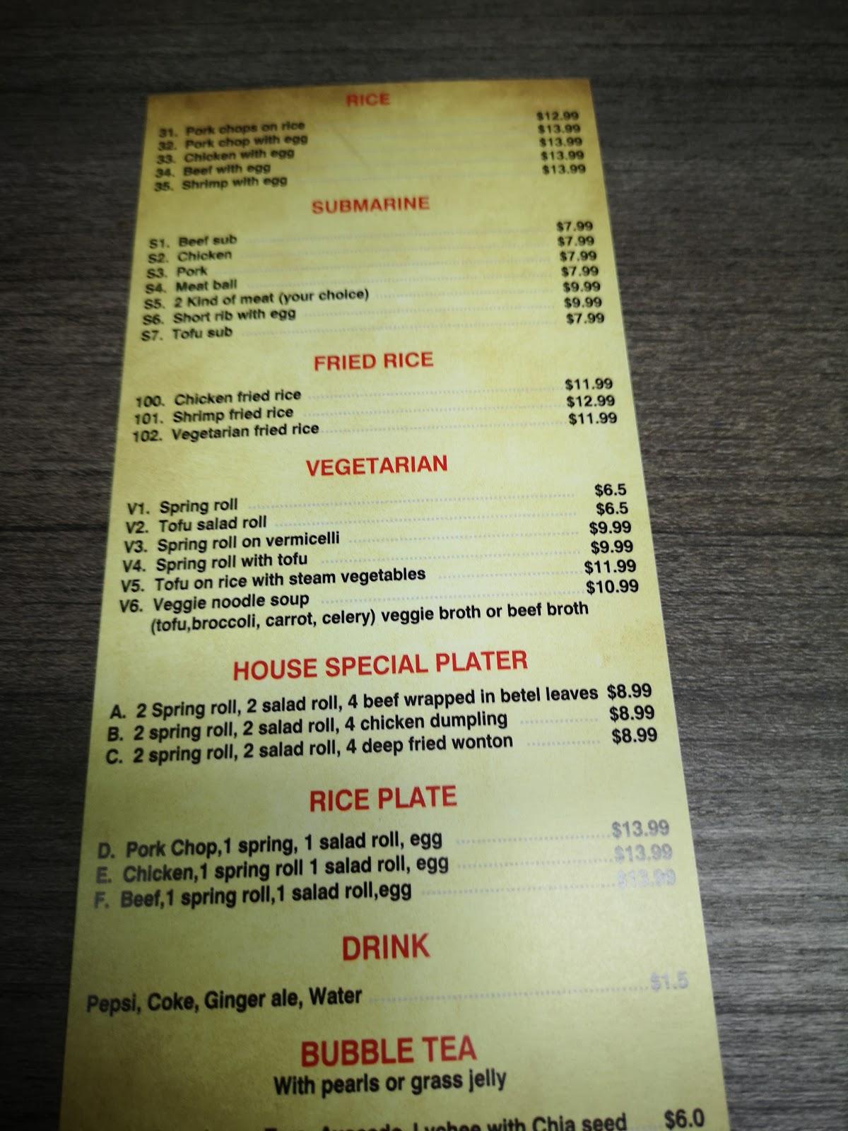 Menu at PHO HOLIC - Vietnamese Bistro & Submarine restaurant, Calgary