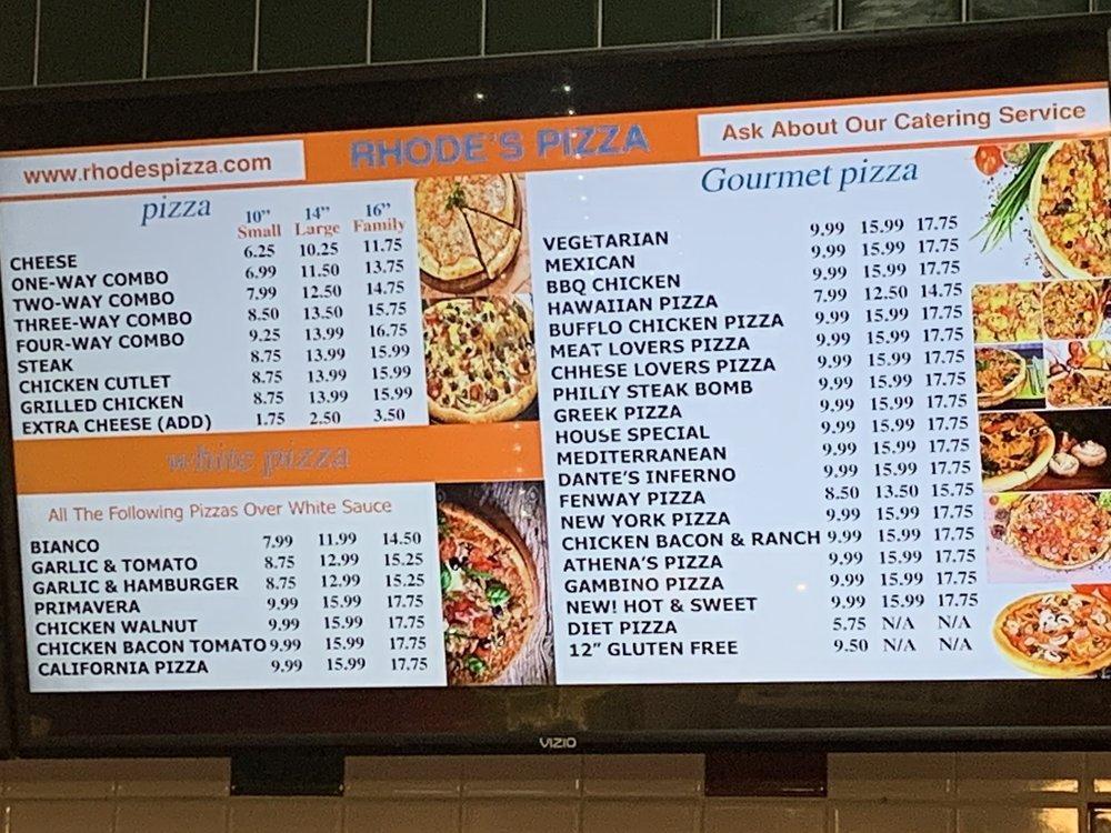 Menu at Rhodes Pizza & Restaurant, East Providence