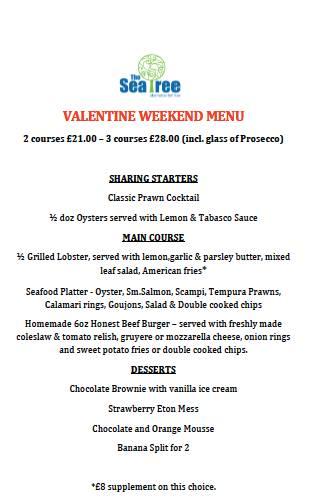 Menu at The Sea Tree Ware restaurant, Ware