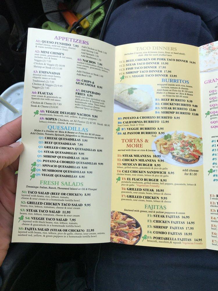 Carta del restaurante Cilantro Cocina Mexicana, Homewood