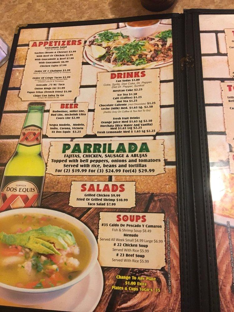 Menu at La Ribera restaurant, Corpus Christi, Morgan Ave
