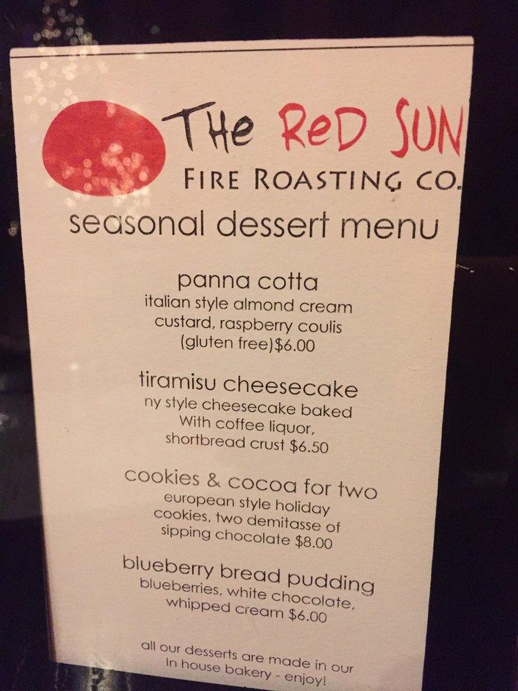 Menu at The Red Sun Fire Roasting Co. pub & bar, Oswego