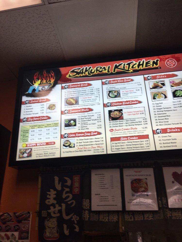 Menu at Samurai Kitchen restaurant, Corona