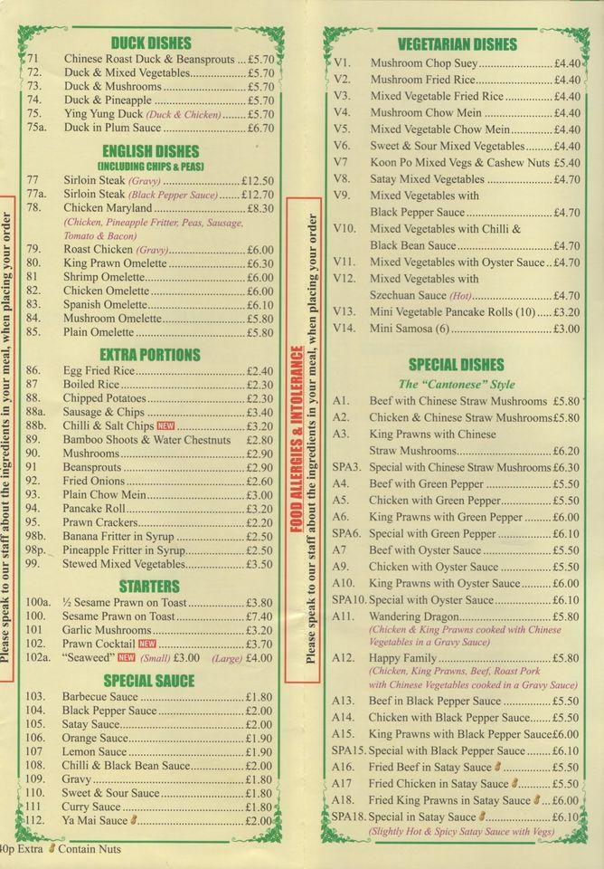 Menu at Tasty Kitchen fast food, Leicester, 12A London Rd