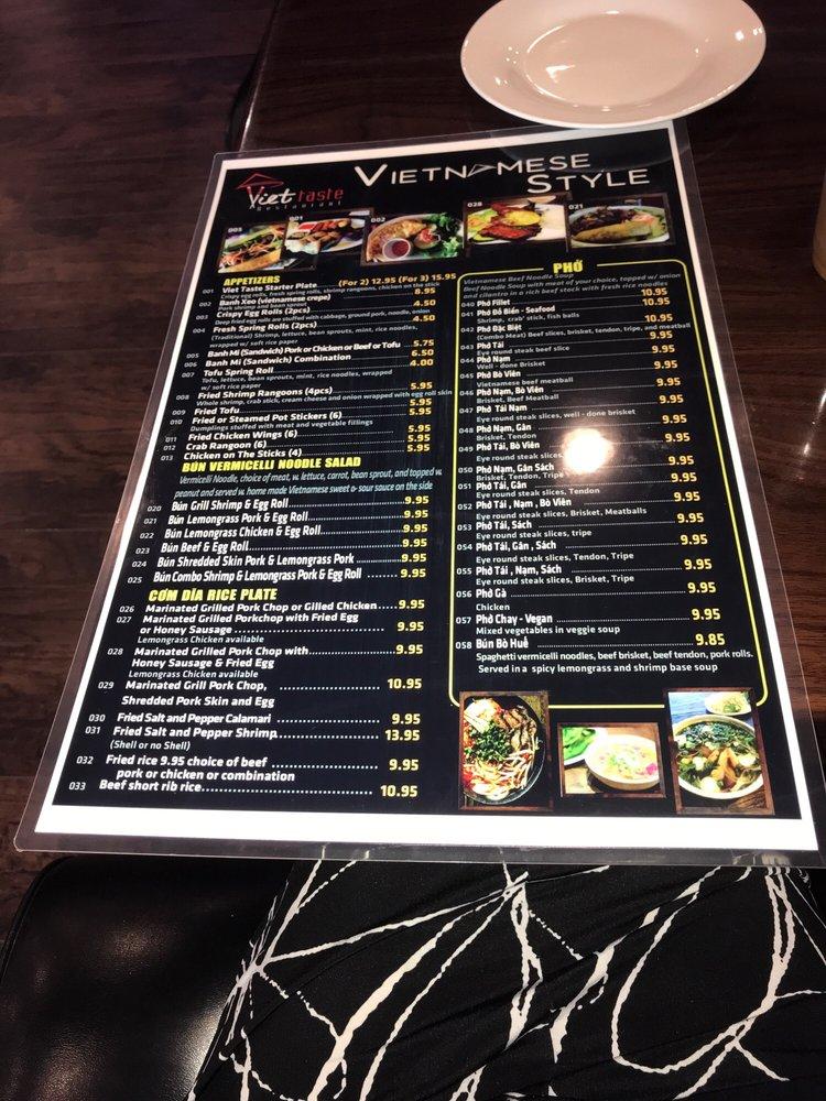 Menu at Viet Taste Libertyville (Phở House And Banh Mi Baguette ...