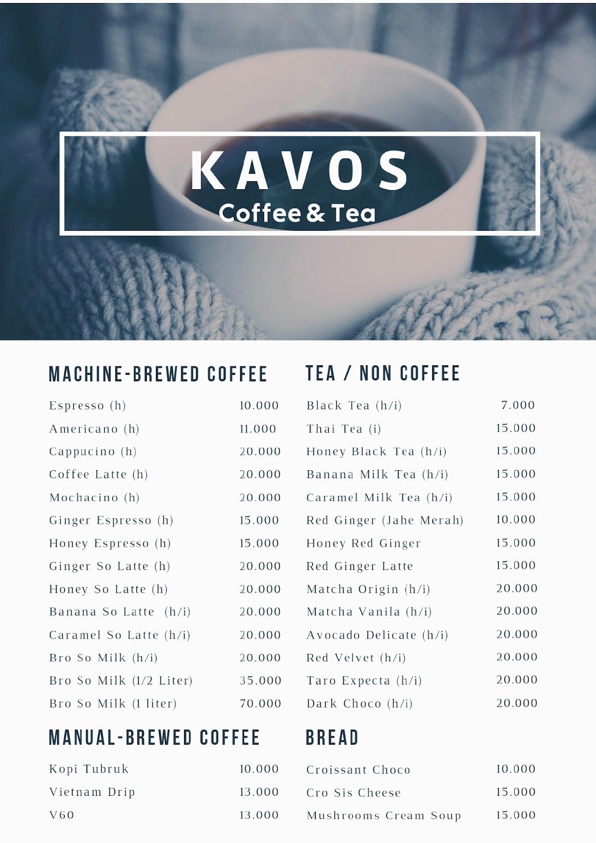 Menu at KAVOS CAFE, Palembang