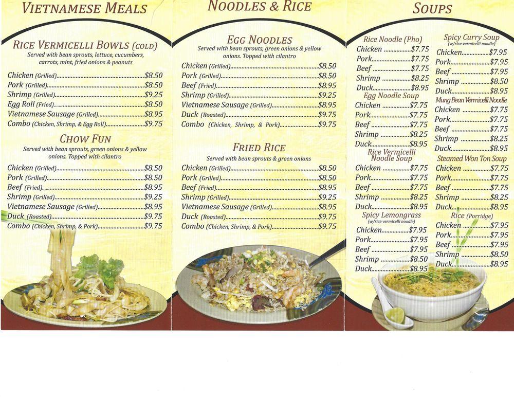 Menu at Little Saigon Restaurant, Las Vegas