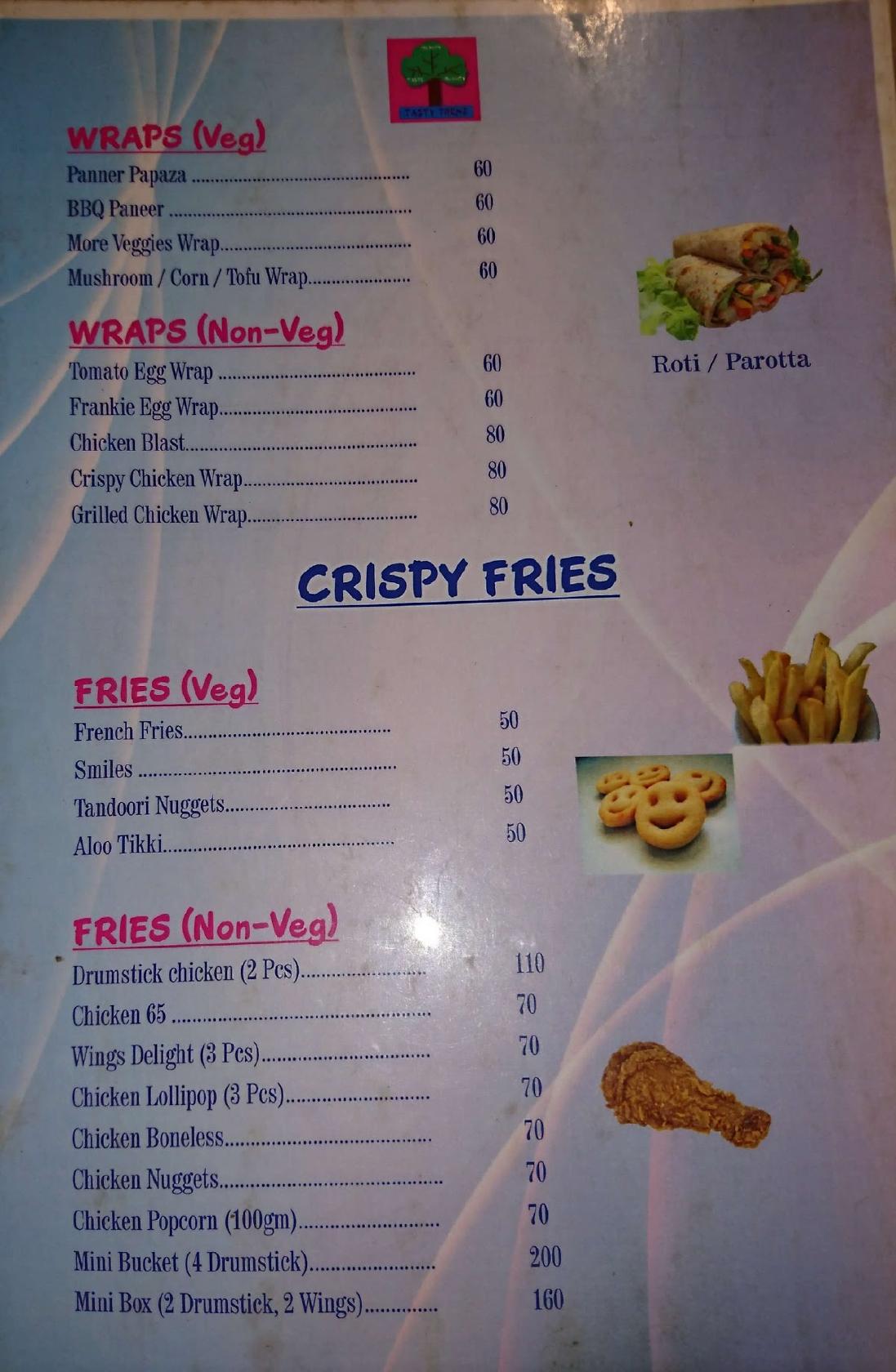 Menu at Refresh Zone, Chennai