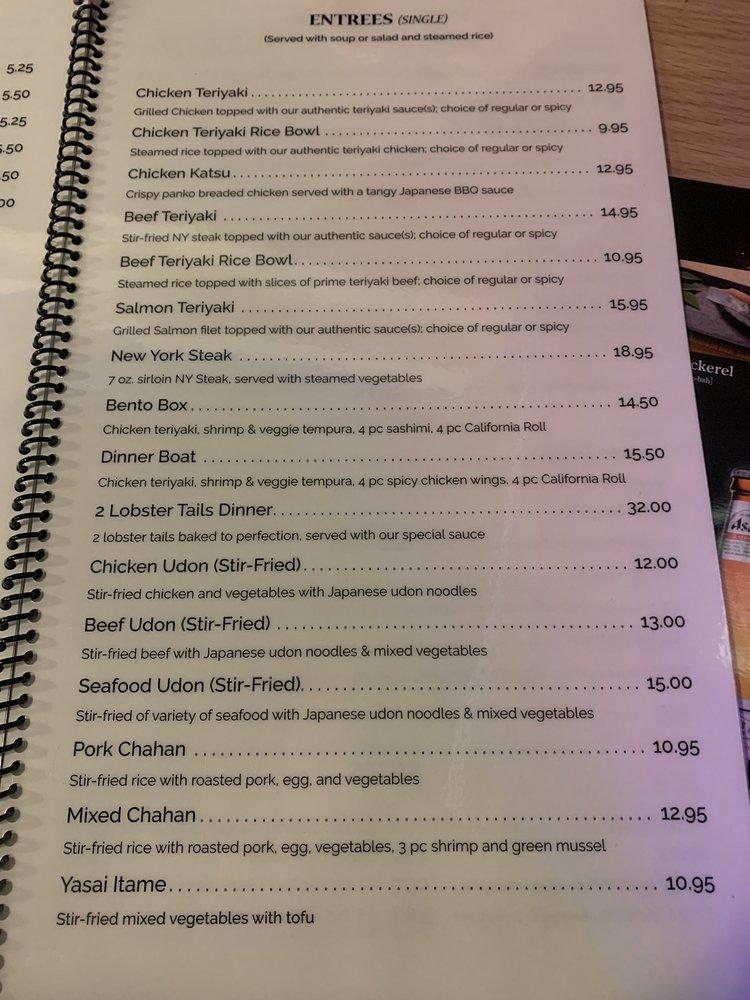 Menu at Shobu Japanese Cuisine restaurant, Fresno