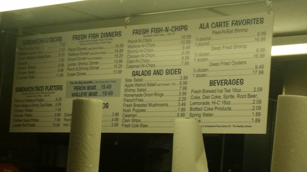 Menu at Jolly Rogers Seafood House restaurant, Port Clinton
