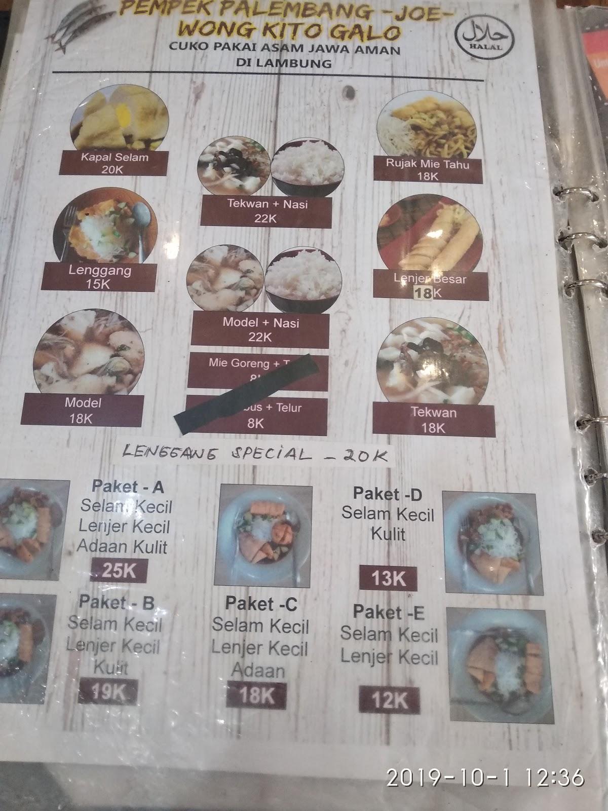 Menu at Soto Pak Sadi Asli restaurant, Bandung, 3JVC+52M