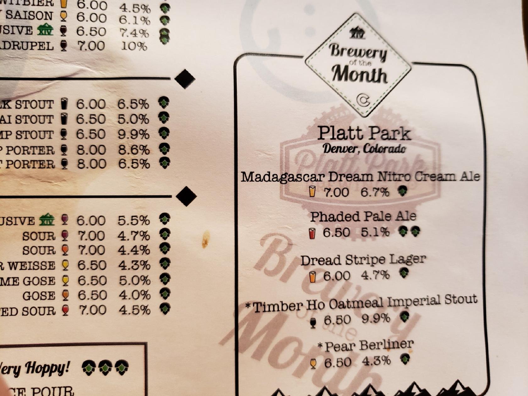 Menu at Colorado Campfire pub & bar, Denver