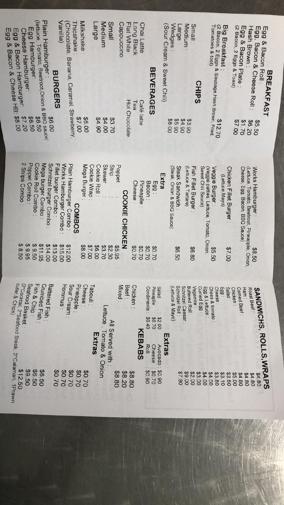Menu at Fern Bay Store pizzeria, Fern Bay