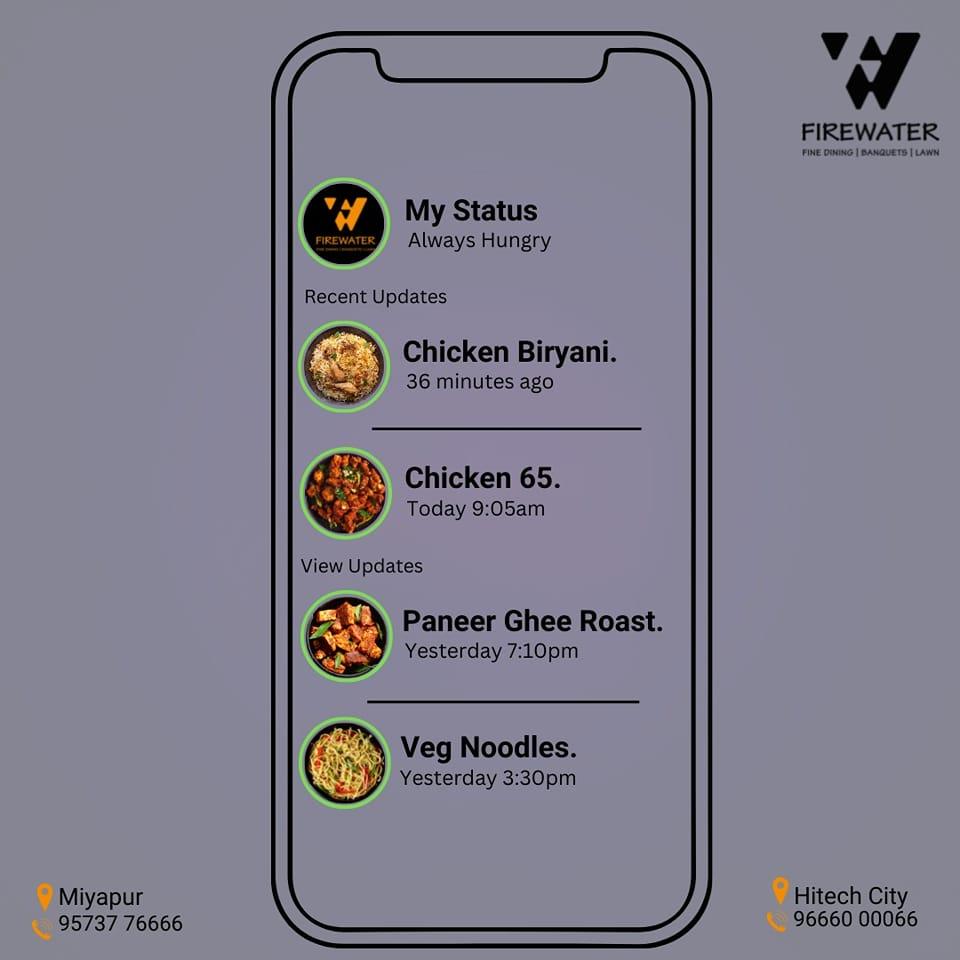 Menu at Firewater Fine Dining Bar, Hyderabad, Phoenix Tower A