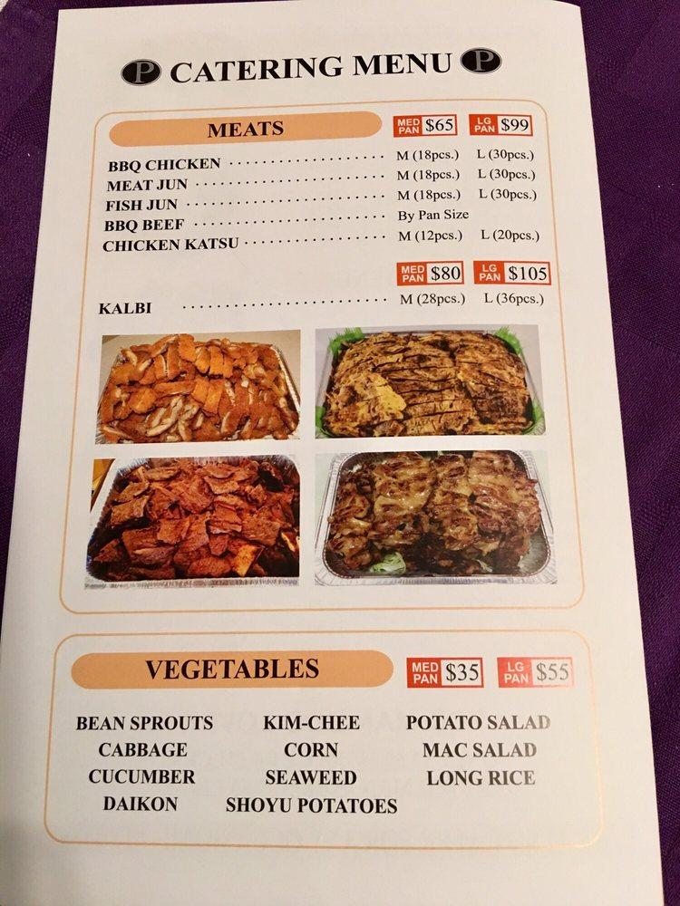 Menu at Won’s Korean BBQ, Kahului, 270 Dairy Rd