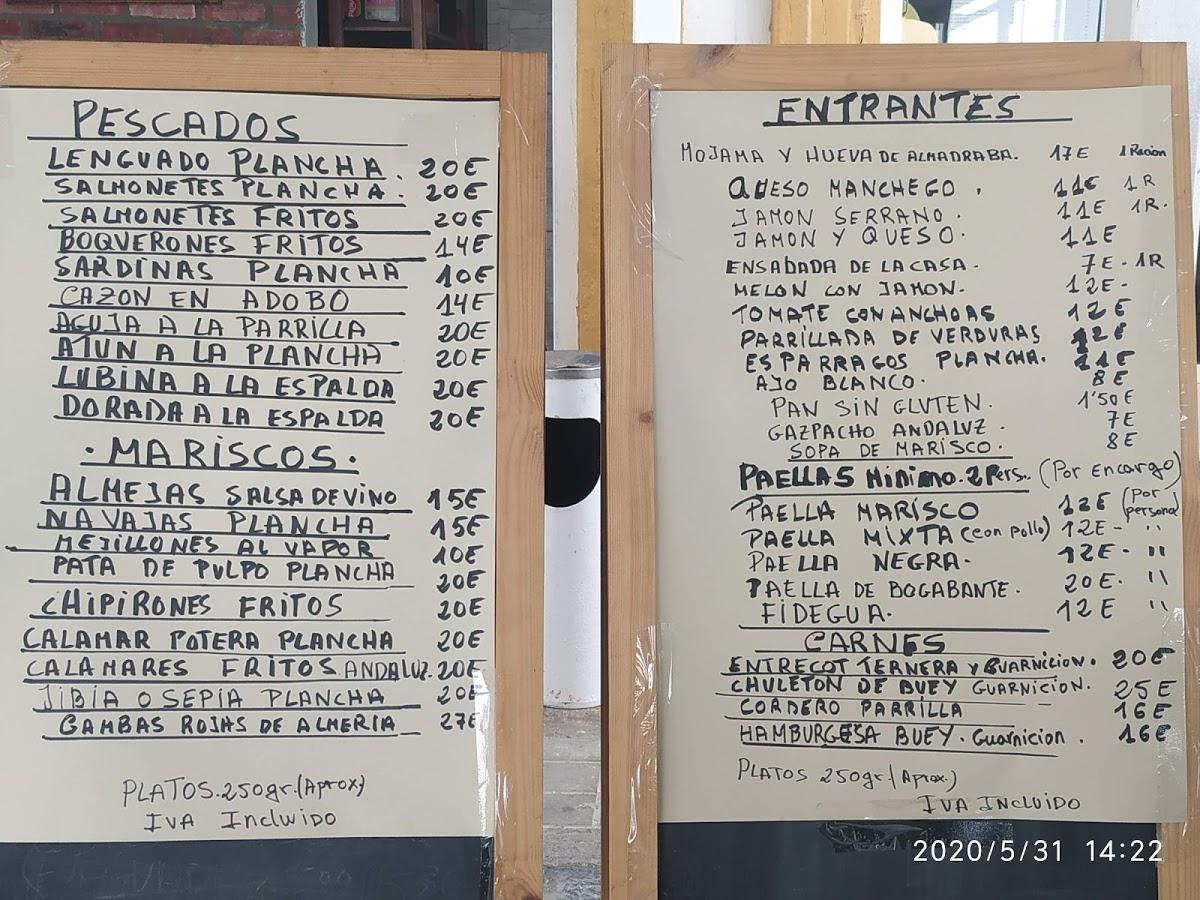 Menu at Restaurante Morales, La Almadraba de Monteleva