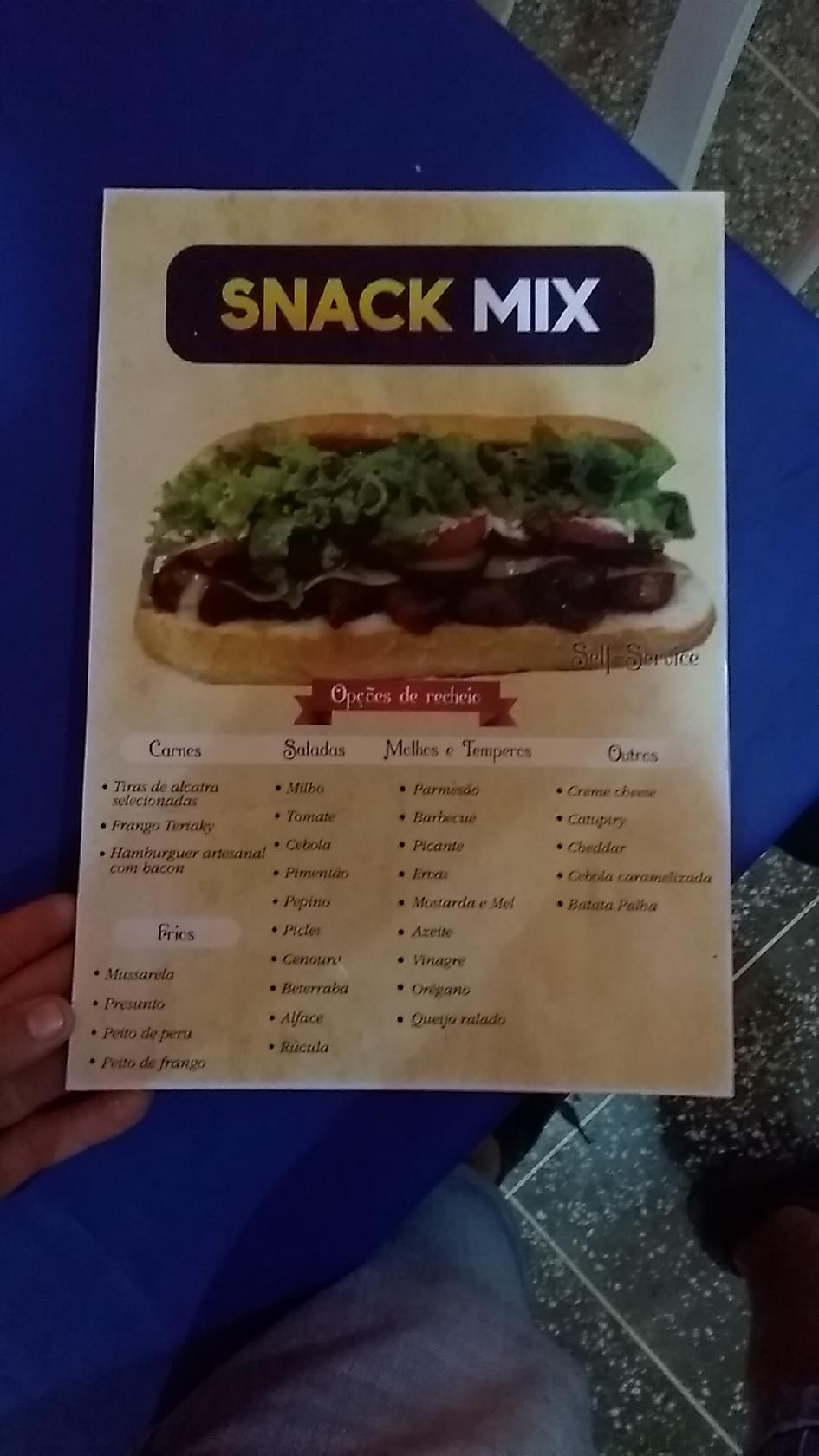Menu at Snack Mix pub & bar, Seabra
