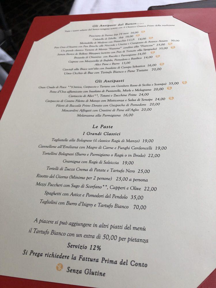 Menu da Dal Bolognese Roma ristorante, Roma