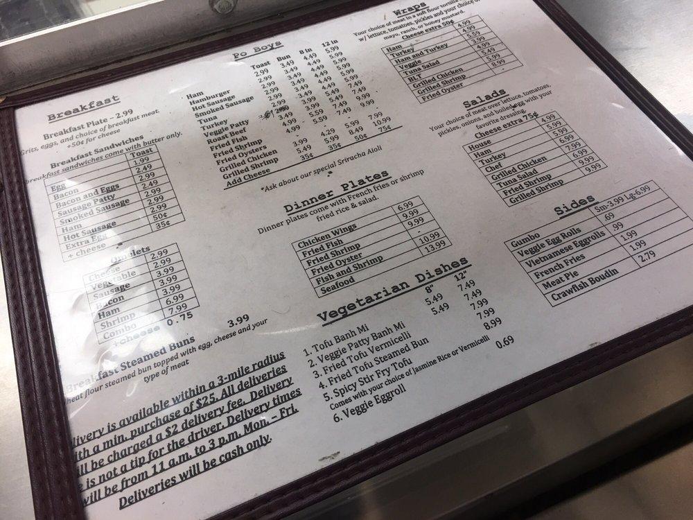 Menu at Eat-Well Food Mart restaurant, New Orleans, Canal St