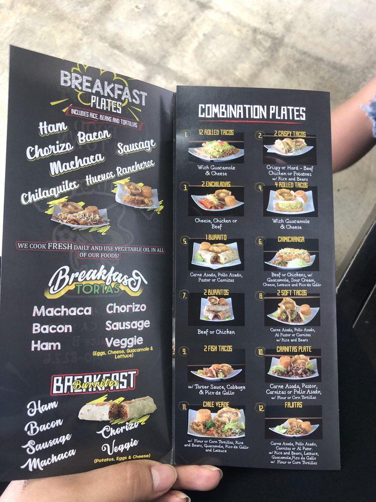 Menu at Los Jilbertos Taco Shop restaurant, Perris