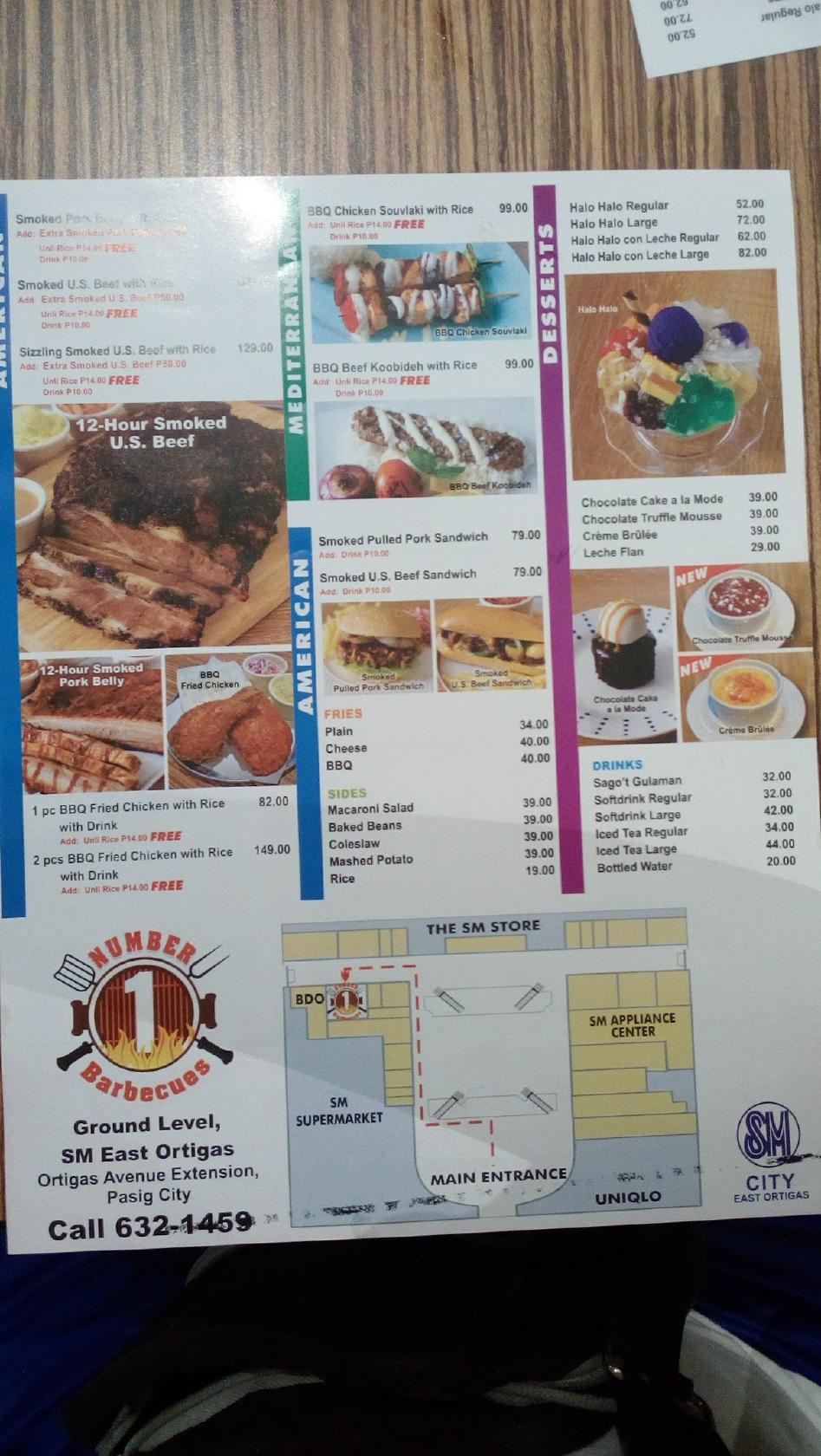 Menu at Number 1 BBQ - SM City East Ortigas, Pasig, H4P4+P3H