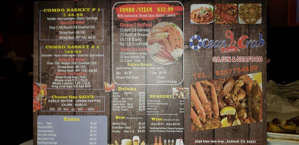 Menu at Ocean 9 Crab Cajun & Seafood restaurant, Antioch