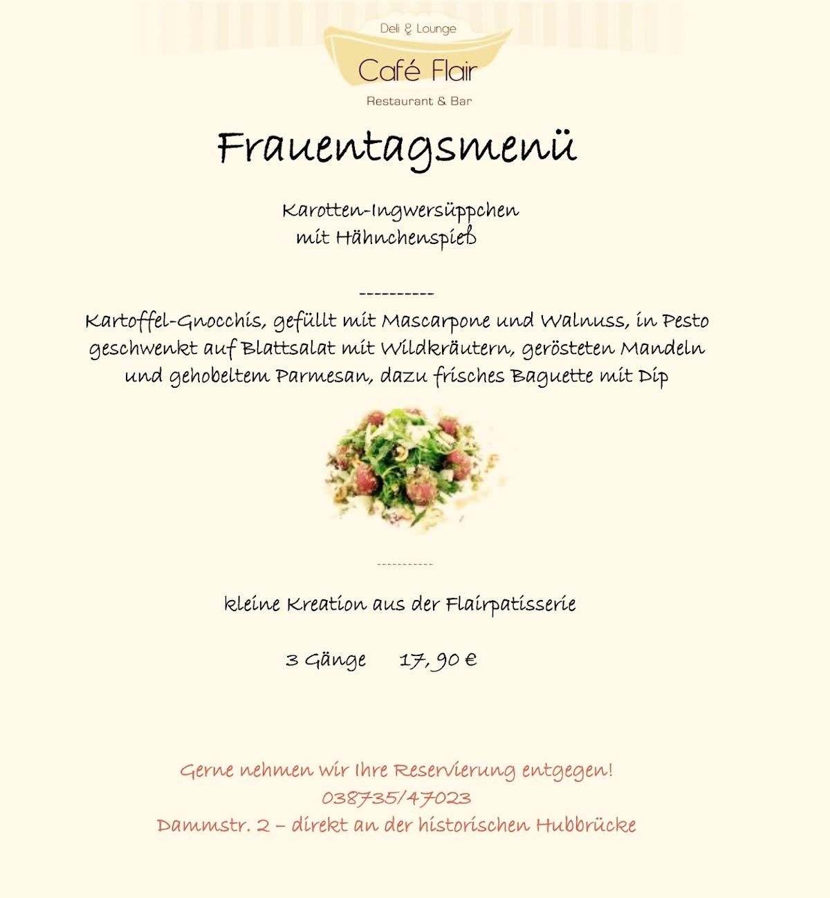 Speisekarte von Flair Café / Restaurant-Bar, Plau am See