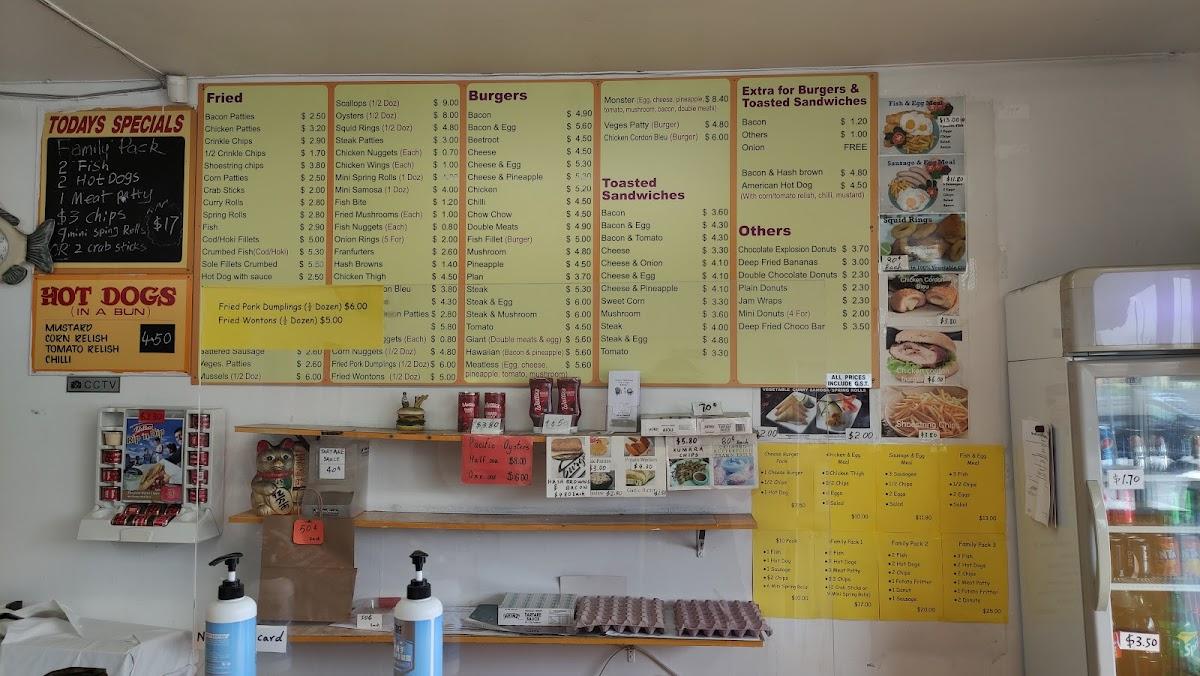 Menu at Majors Takeaways Fish & Chip Burger restaurant, Christchurch