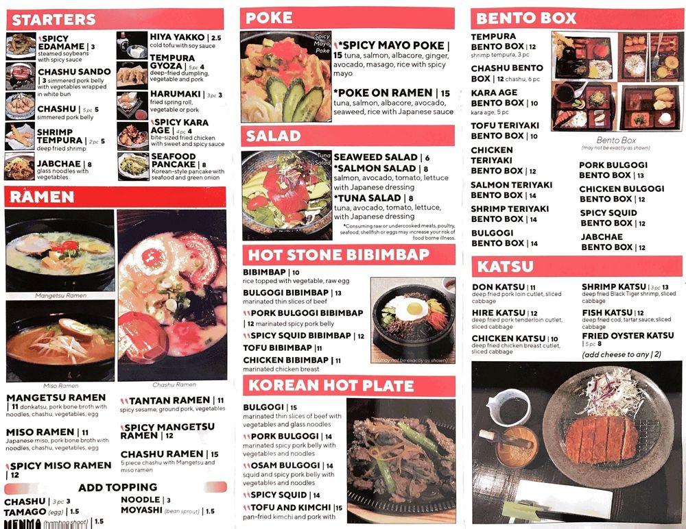 Menu at Mangetsu Farmington restaurant, Farmington, 206 Main St