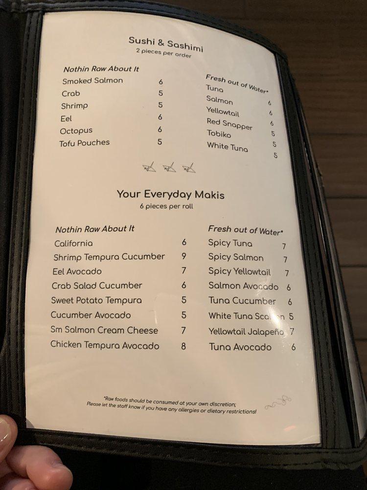 Menu at Maru Sushi & Ramen Bar, Rochester