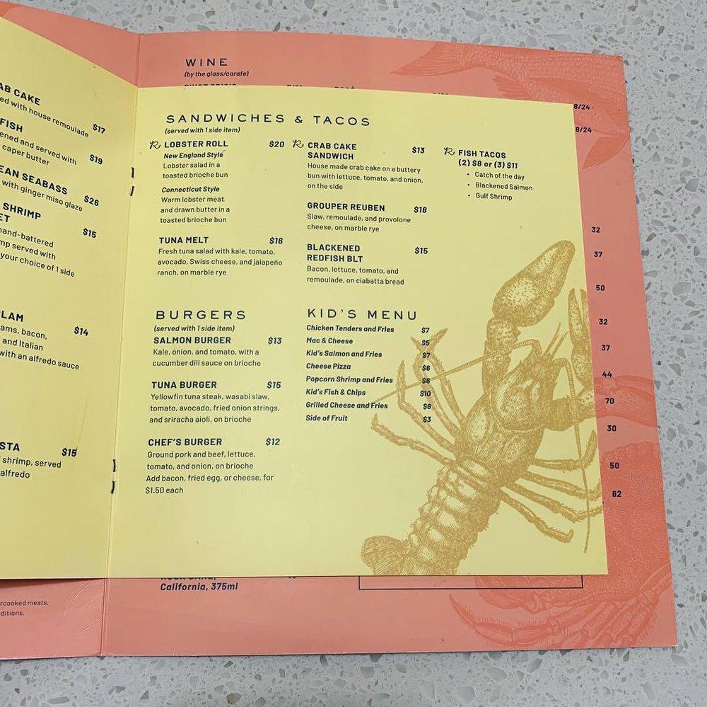 Menu at Rex's Seafood and Market restaurant, Dallas, W Northwest Hwy