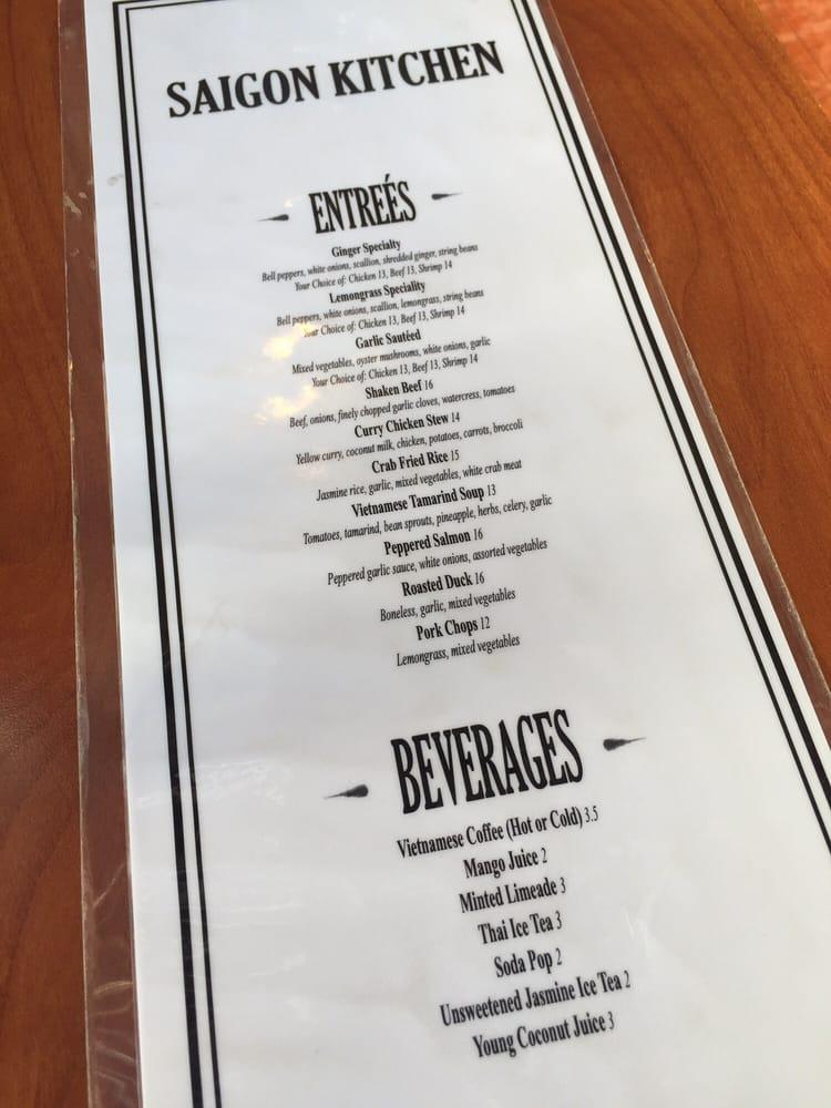 Menu at Saigon Kitchen restaurant, Fort Lee