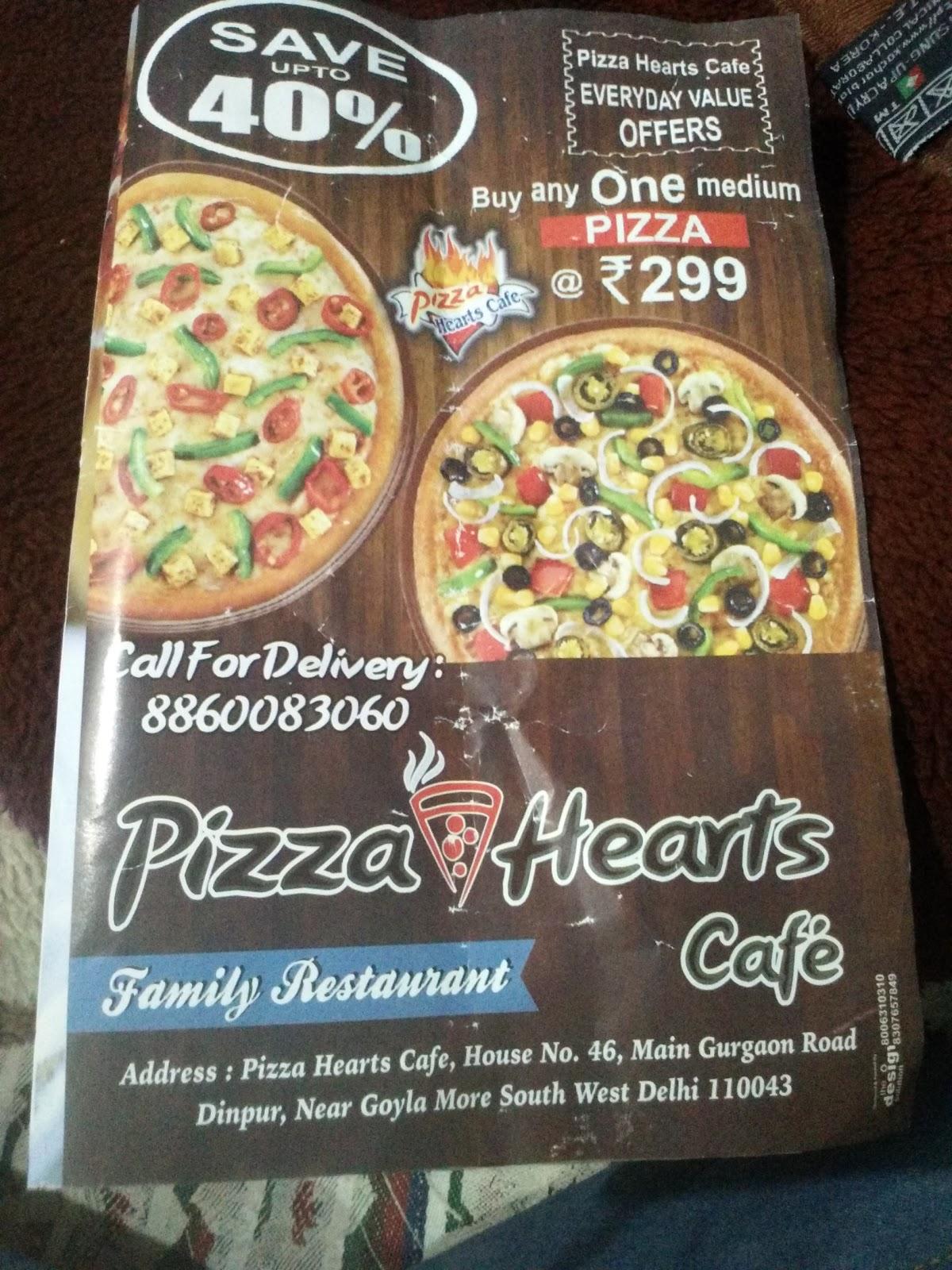 Menu at The pizza hearts cafe family restaurant, Gurugram