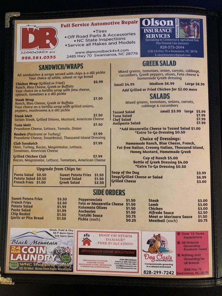 Menu at Athens Pizza pizzeria, Swannanoa
