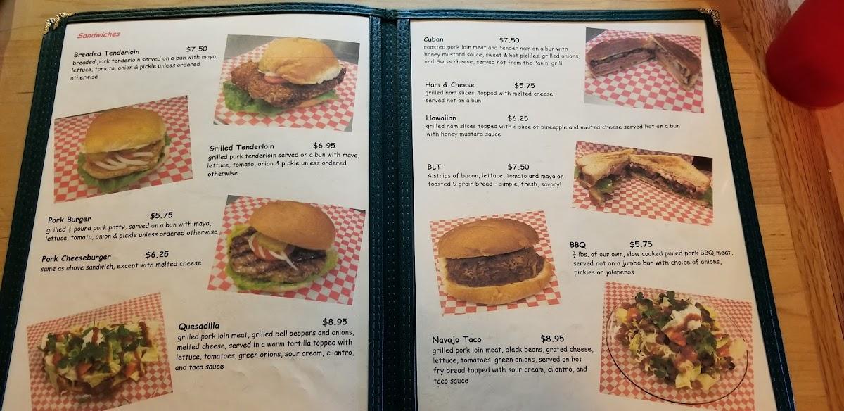 Menu at Kat's Hog Heaven restaurant, Jackson