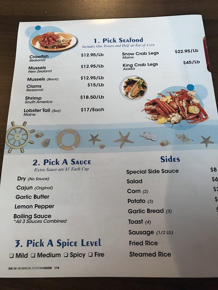 Menu at Ugly Crab restaurant, Avon