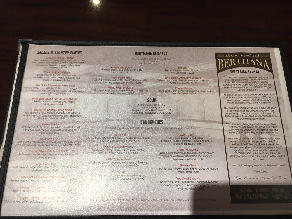 Menu at Union Grill pub & bar, Ogden, 315 24th St