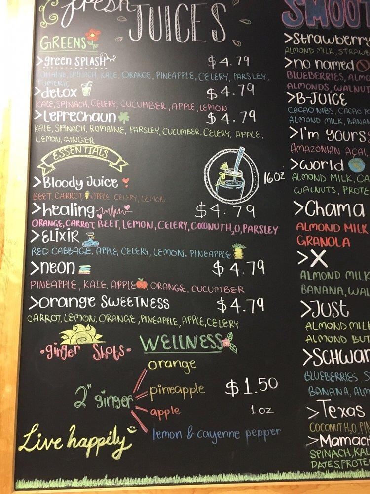 Menu at B-juice pub & bar, El Paso
