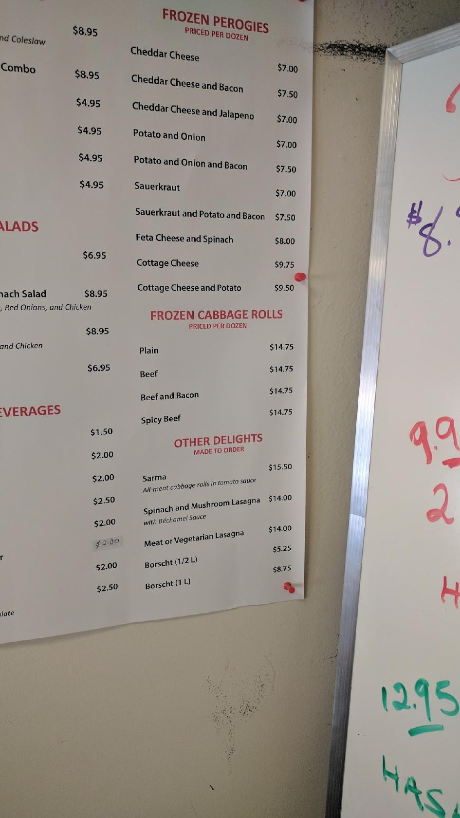 Menu at Barb's Delights, Kelowna