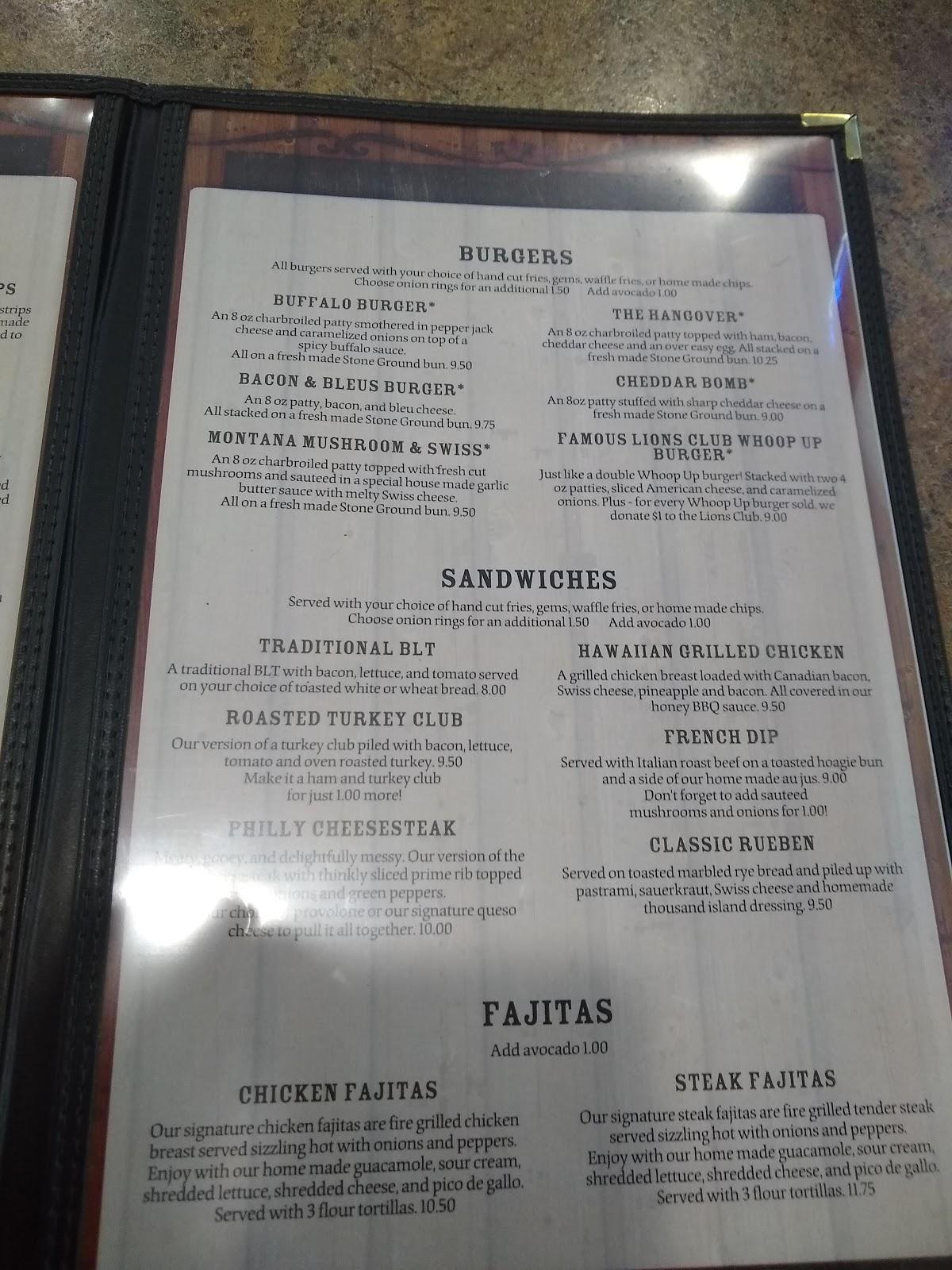 Menu at Branding Iron Lanes & Lounge pub & bar, Conrad