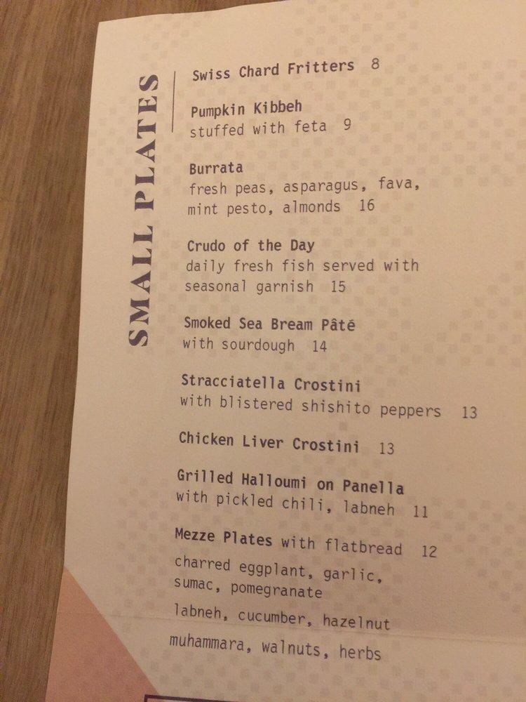Menu at Constantine Toronto restaurant, Toronto