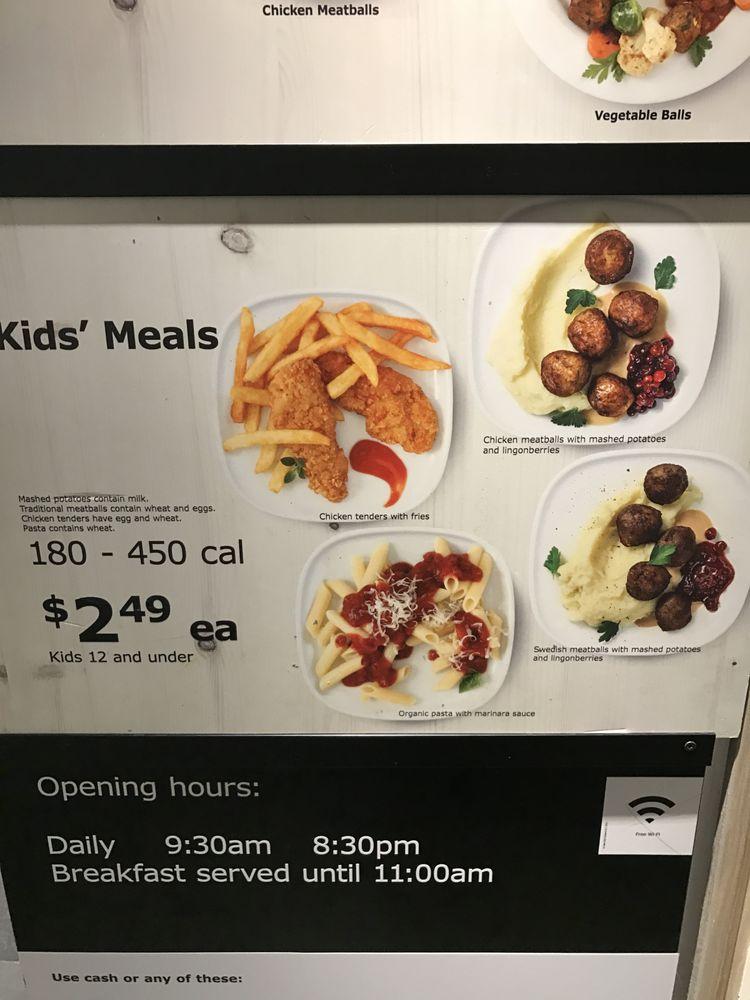 Menu at IKEA Restaurant, San Diego