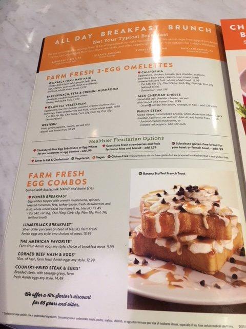 Menu at Silver Diner restaurant, Frederick