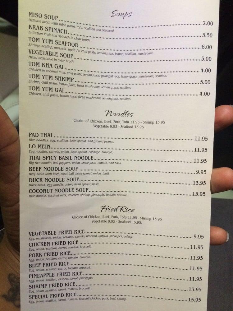 Menu at Thai Star Sushi Bar, Madeira Beach