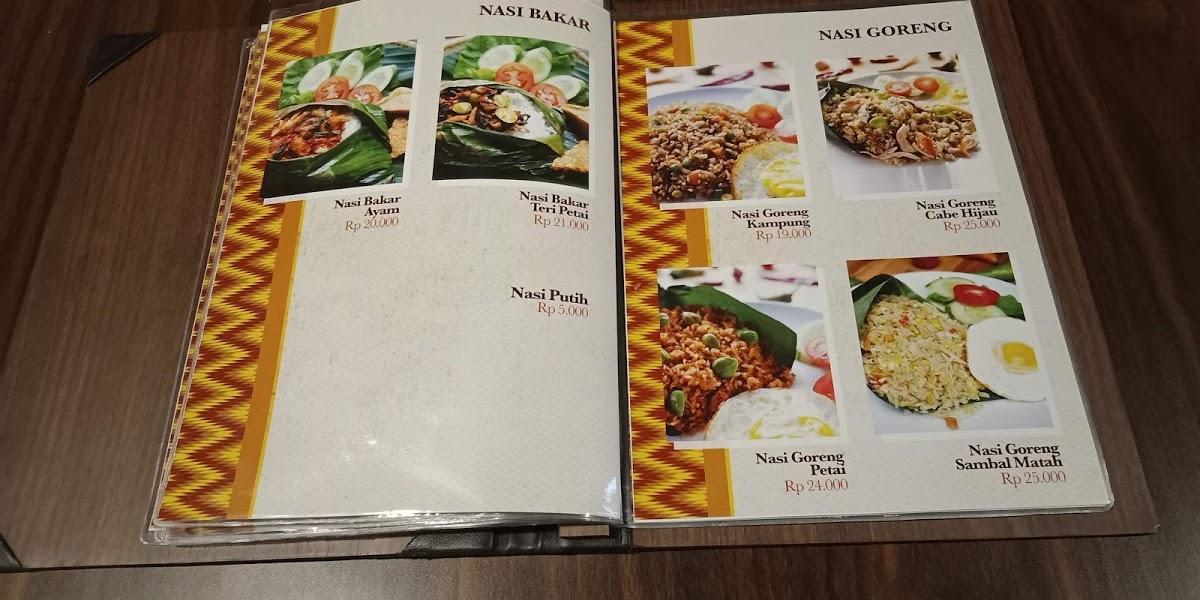 Menu at Warung Padi restaurant, Pontianak