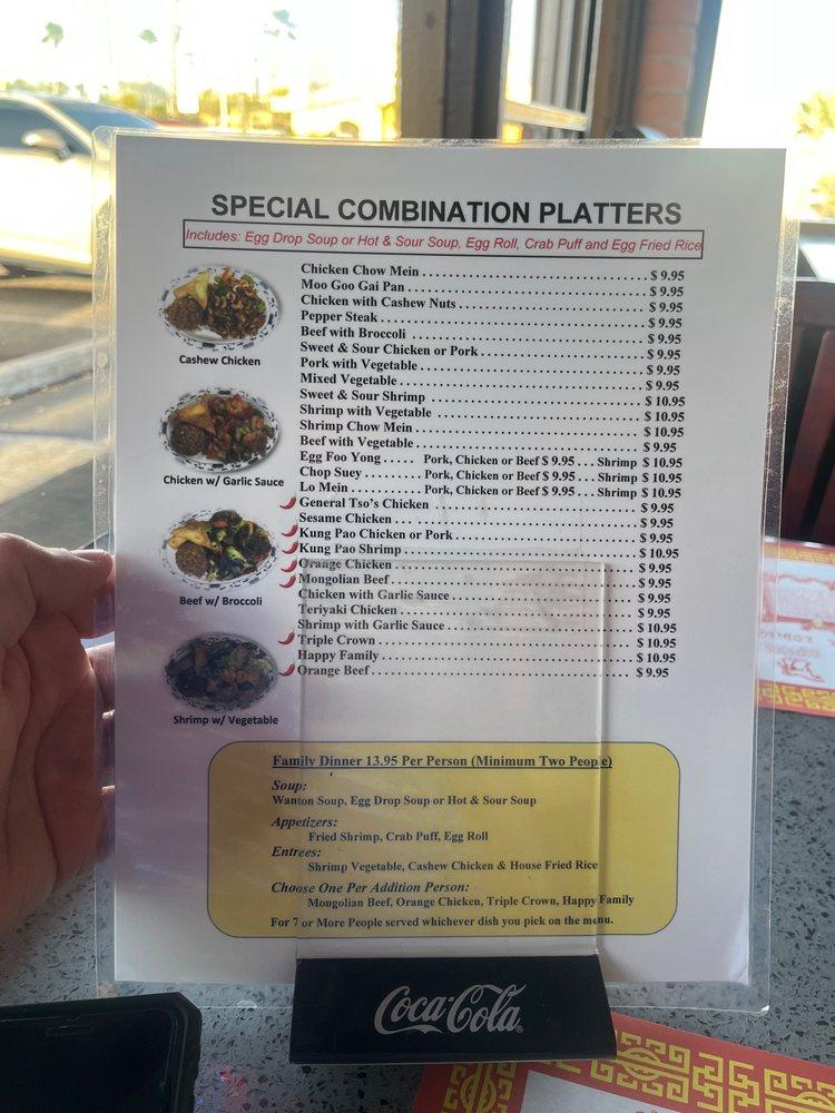 Menu at Big Wa Chinese Restaurant, Casa Grande