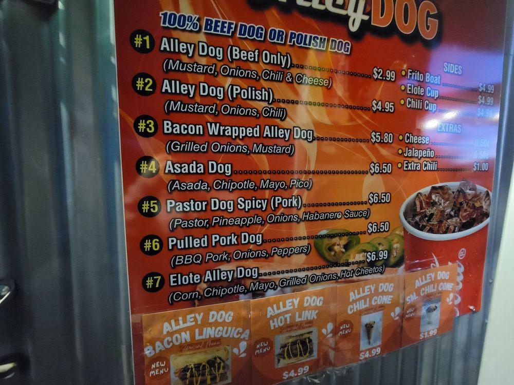 Menu at Downtown Alley Dog, Tulare